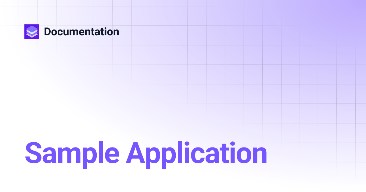 Sample Application | Documentation
